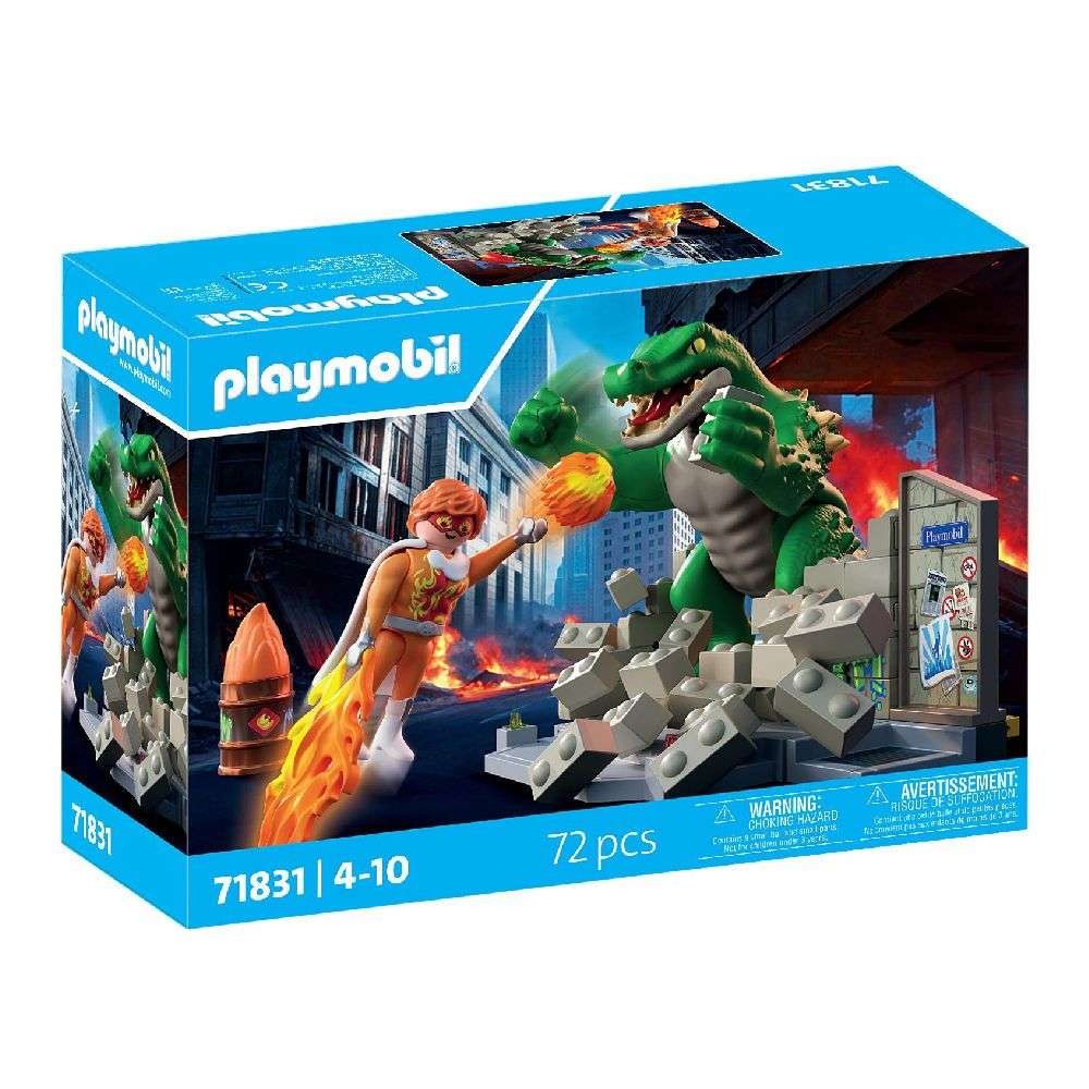 Playmobil Heroes Hero Battle Against Giant Lizard (71831)